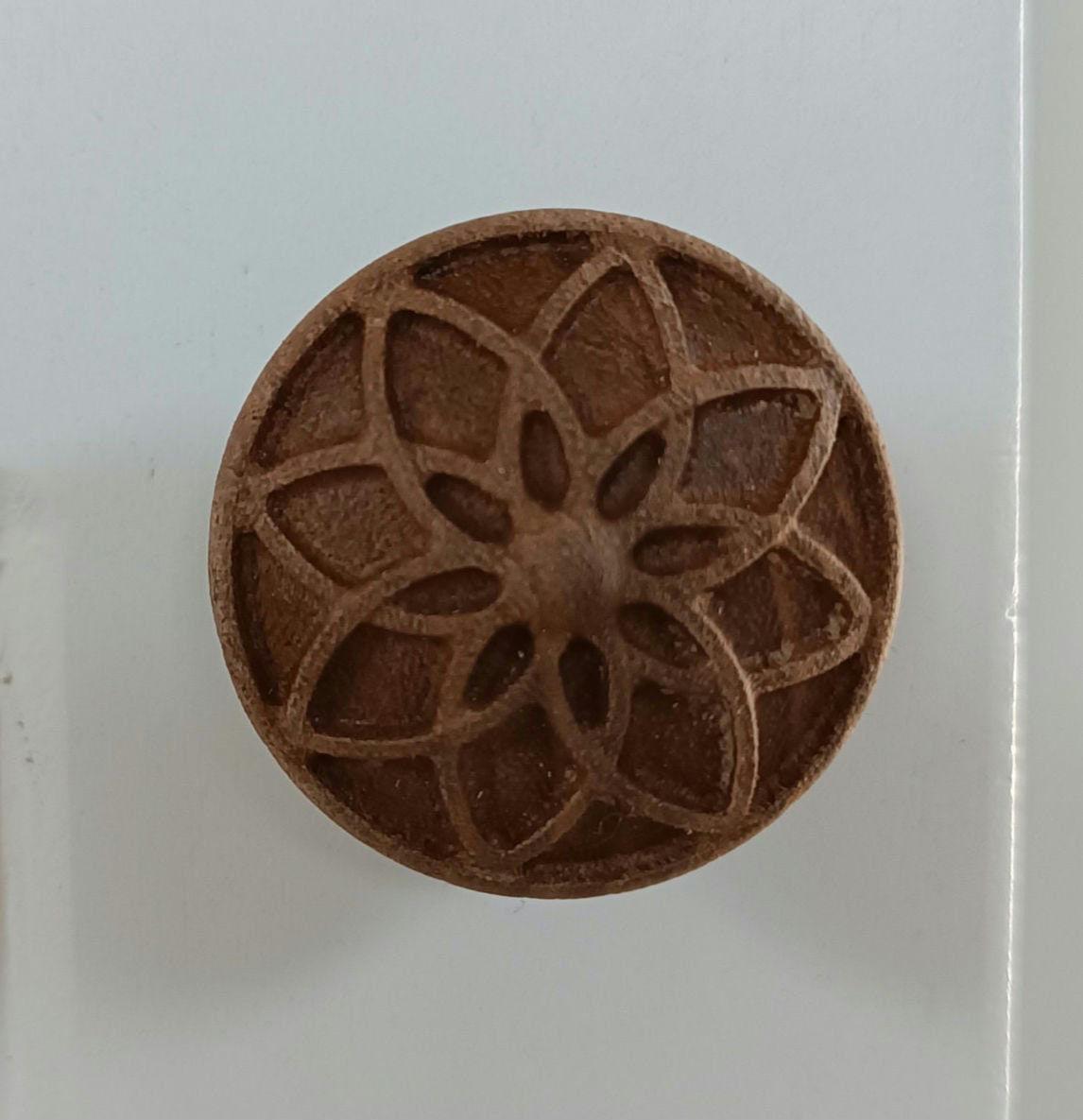 Carved Wooden Knob Handles, Oak Wooden Knobs, Round Handles, Cabinet Knobs, Beech Knobs, Vintage ...