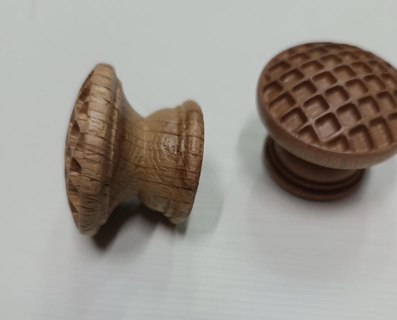 Wardrobe Knobs,carved Wooden Knob Handles,furniture Handle,oak Wood Knobs, Round Handles ...