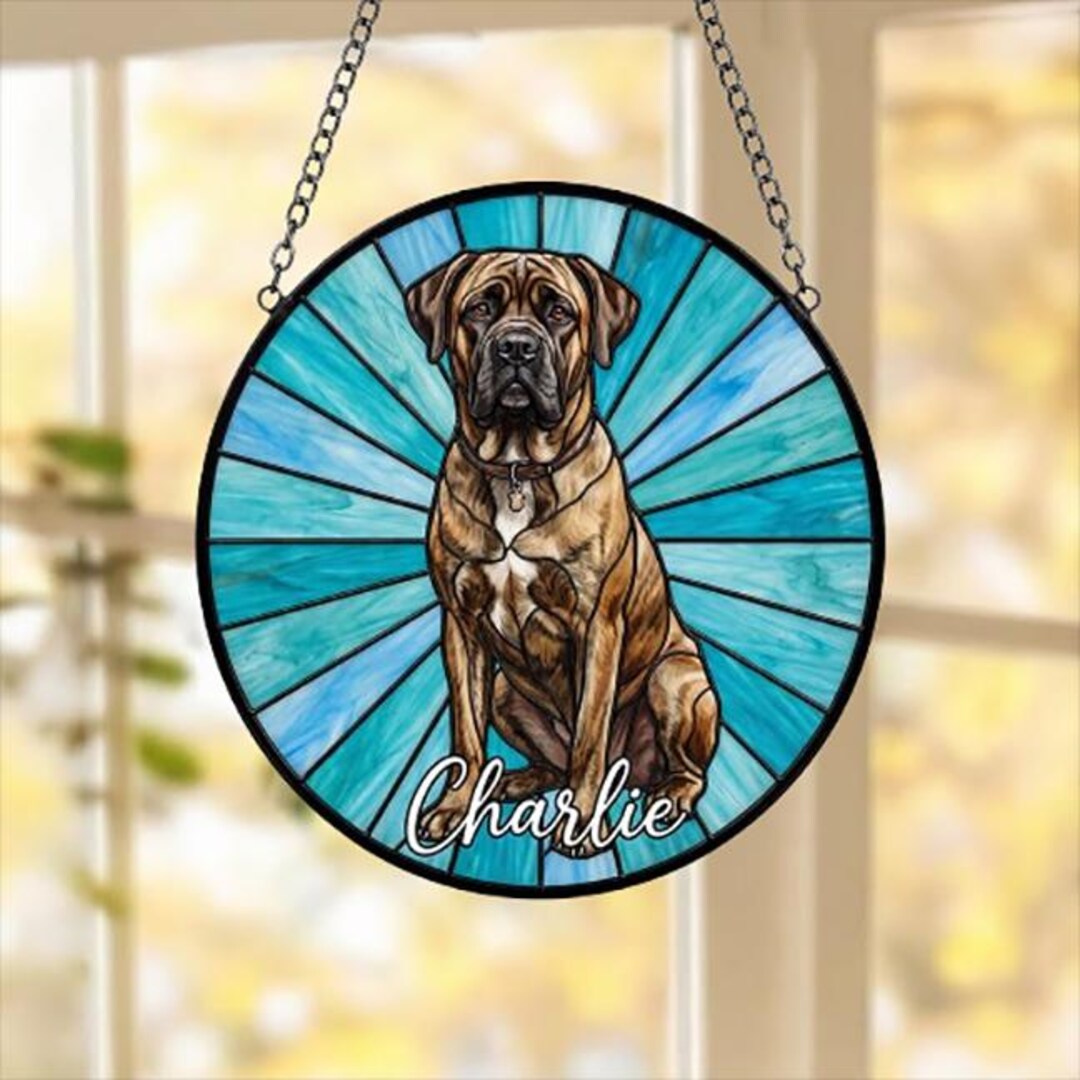 Custom Cane Corso Window Hanging Suncatcher, Dog Name Suncatcher Decor ...