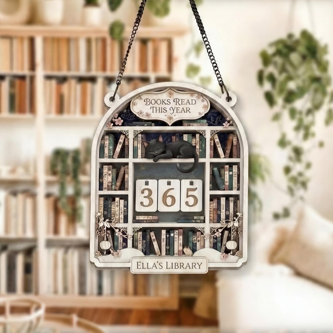 Elegant Books Read Tracker Sign, Custom Reading Log Decor, Personalized ...
