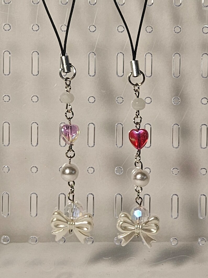 Coquette Bow Phone Charms heart Edition - Etsy