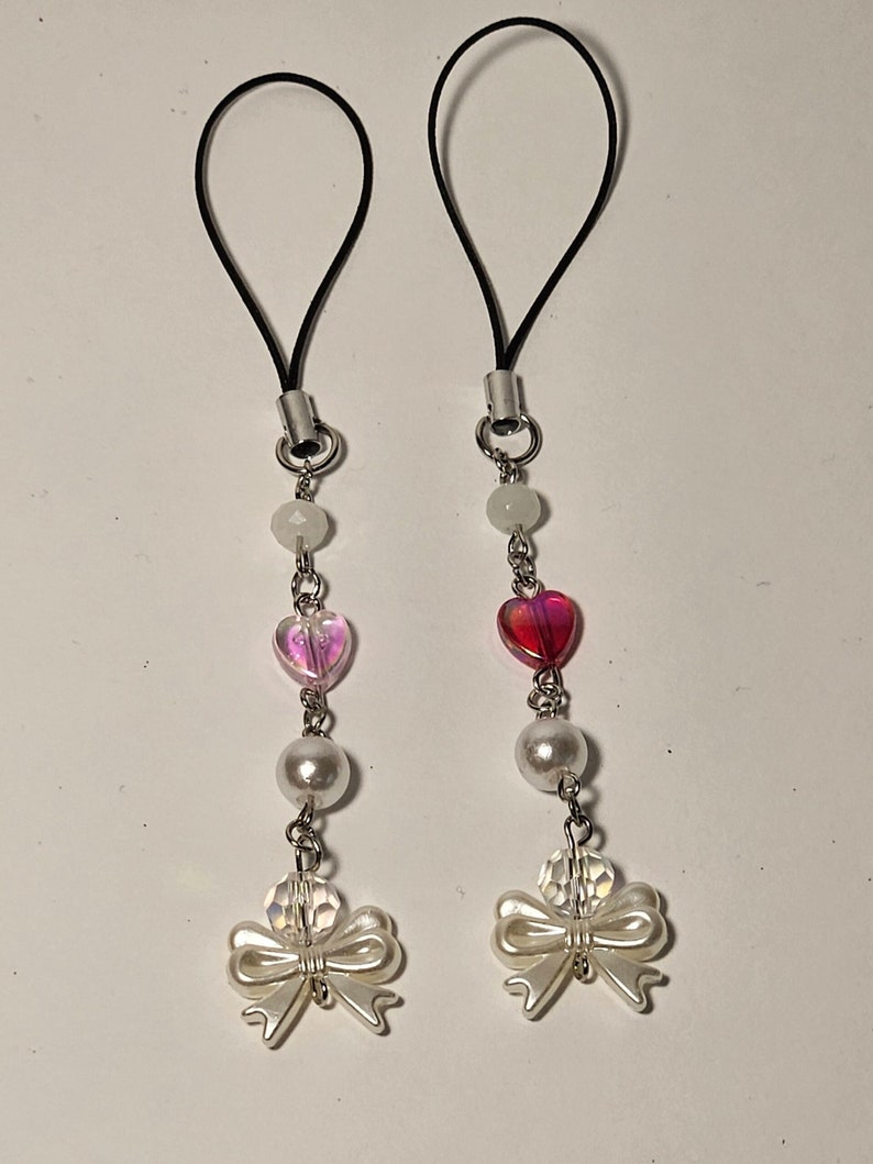 Coquette Bow Phone Charms heart Edition - Etsy