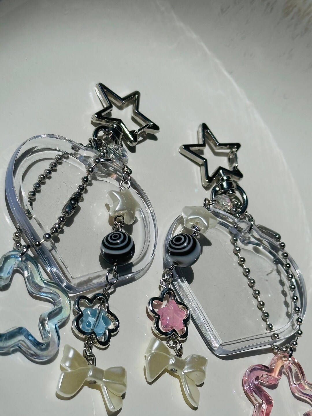 Beaded Heart Photo Frame Keychains - Etsy