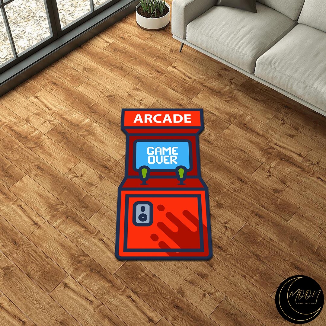 Retro Arcade Box Carpet, Arcade Machine Rug, Arcade Design Rug, Game ...