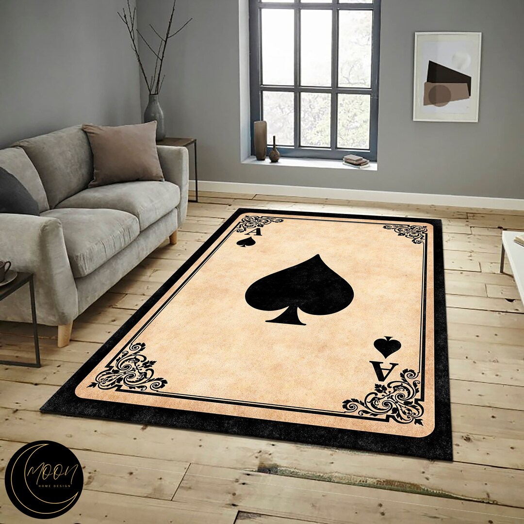 Ace of Spades Rug, Poker Card Rug, Ace Card Carpet, Ace Playing Card ...