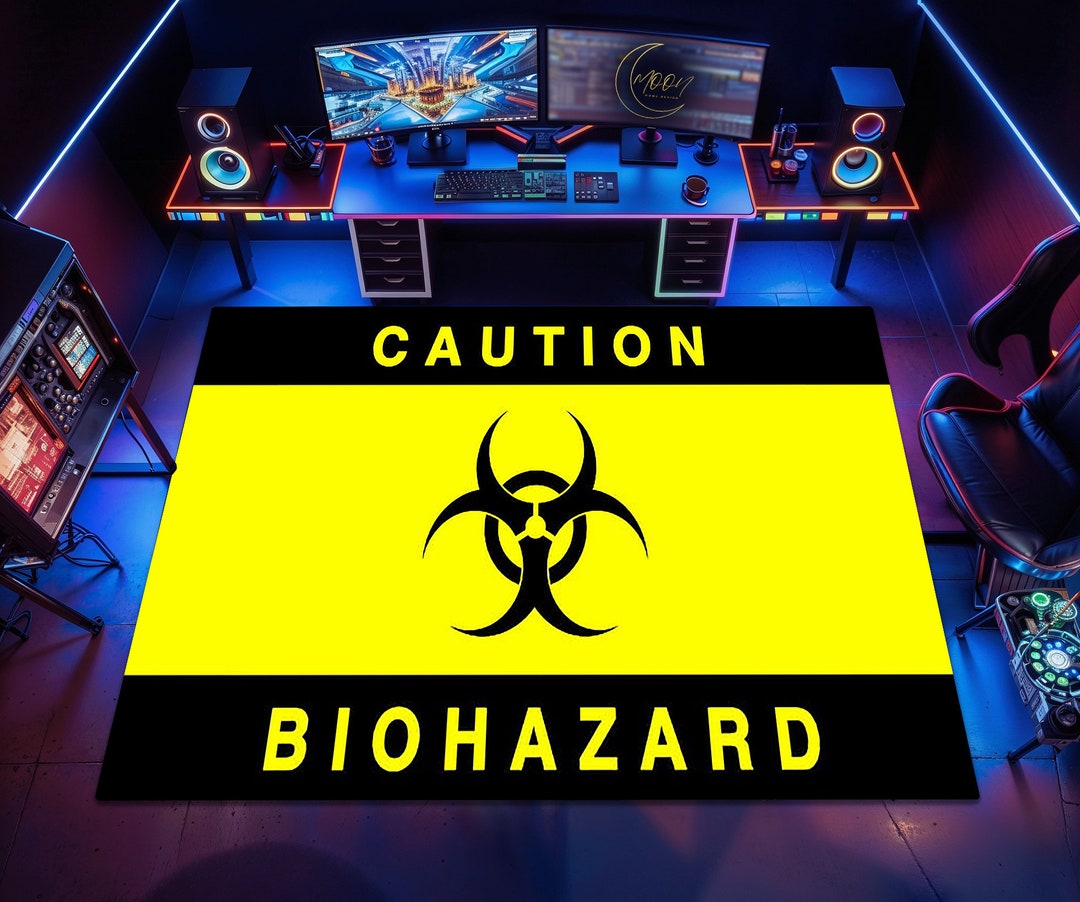 Biohazard Sign Rug: Danger Zone Pattern, Teenage Room Carpet - Etsy