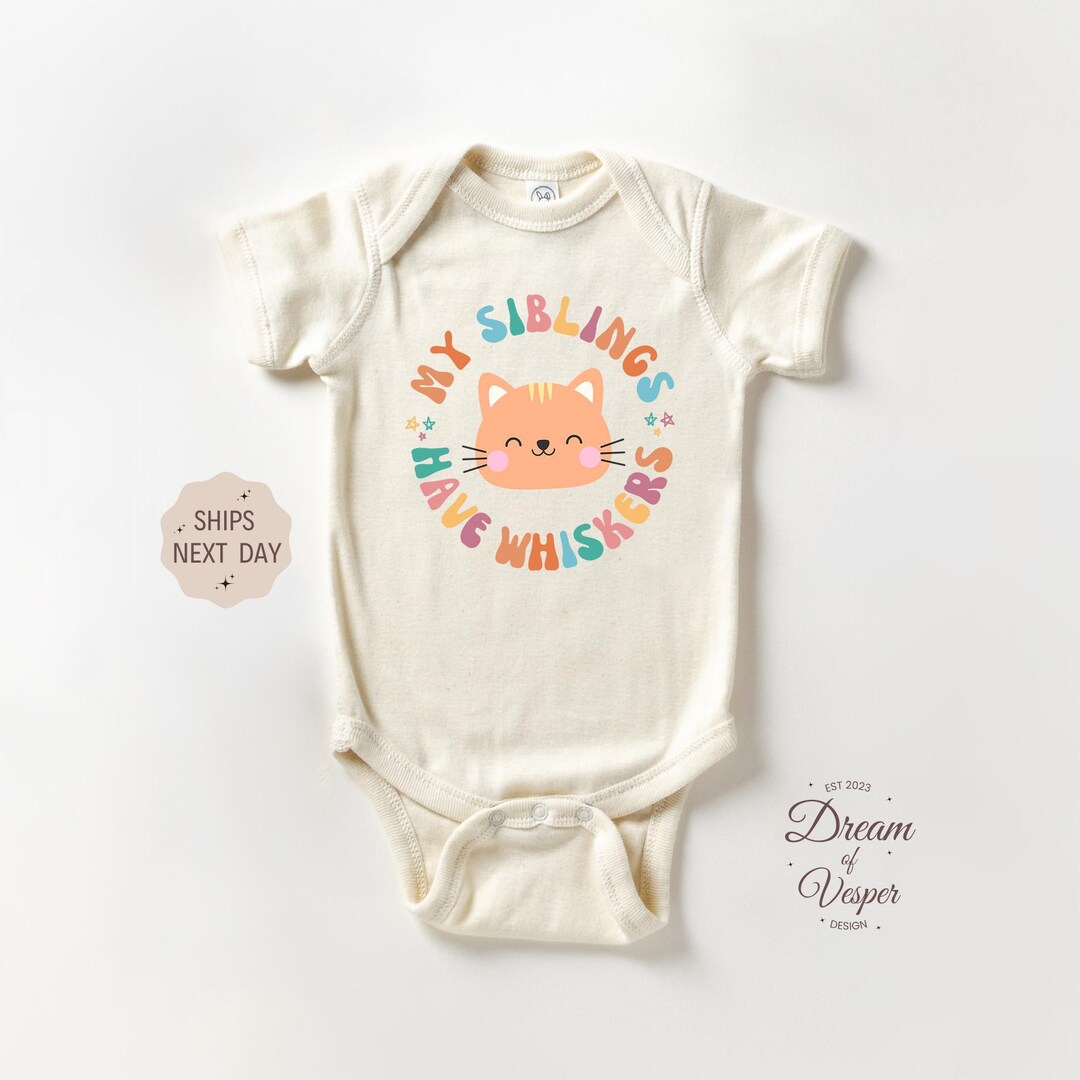 My Siblings Have Whiskers Outfit - Retro Cat Lover Bodysuit - Cat ...