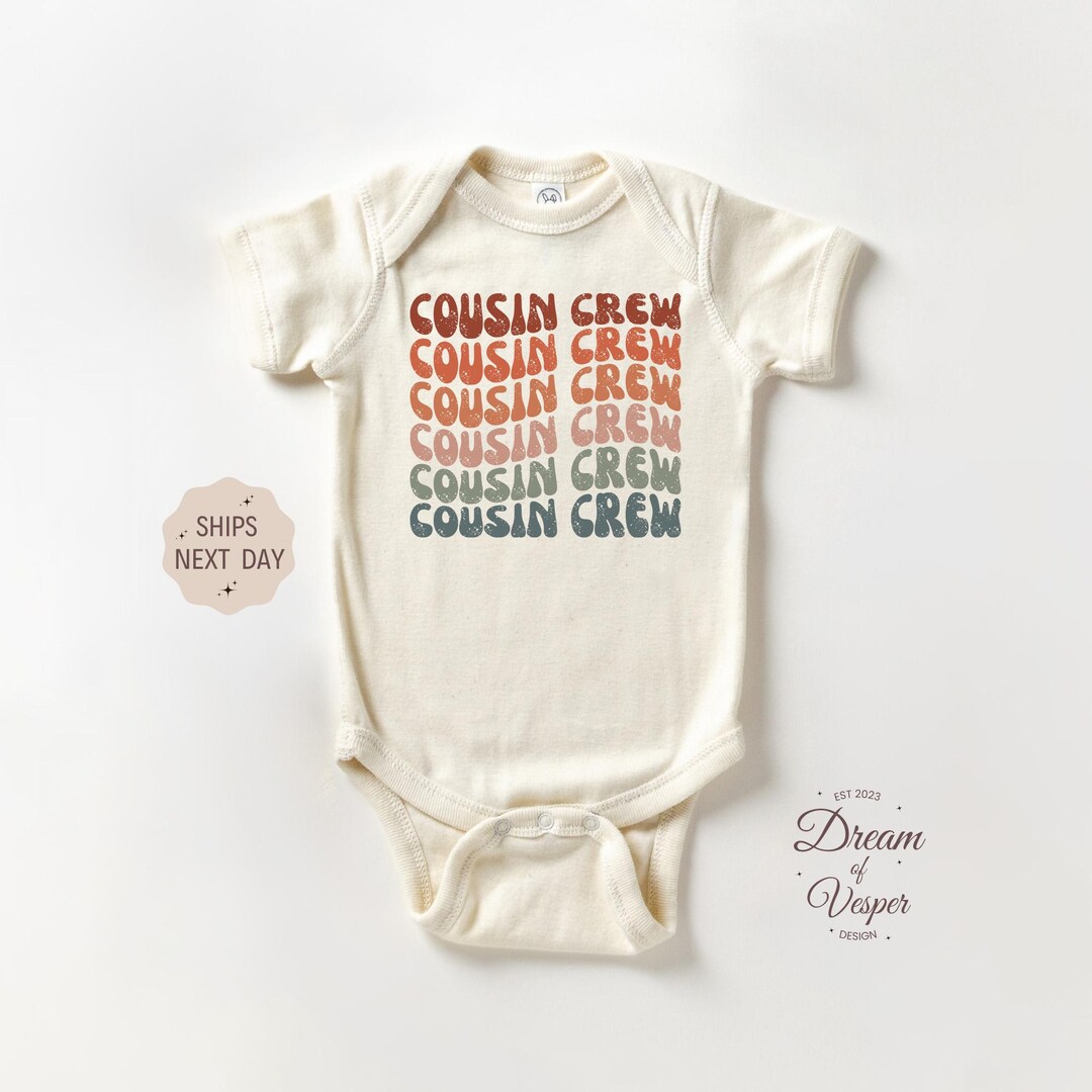 Cousin Crew Baby Onesie®, Retro Baby Bodysuit, Matching Cousin Natural Onesie®, New Cousin Gift ...