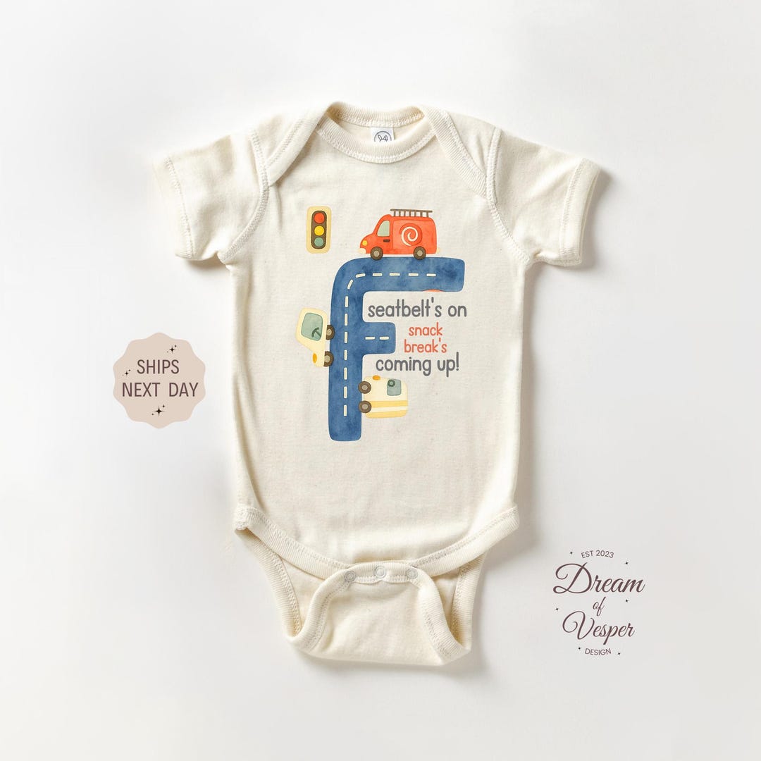 Road Trip Snack Break Onesie®, Funny Car Baby Bodysuit, Seatbelt Safety ...