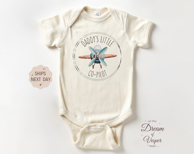 Embroidered Daddy’s Copilot Bodysuit, Airplane Bodysuit, Copilot in ...