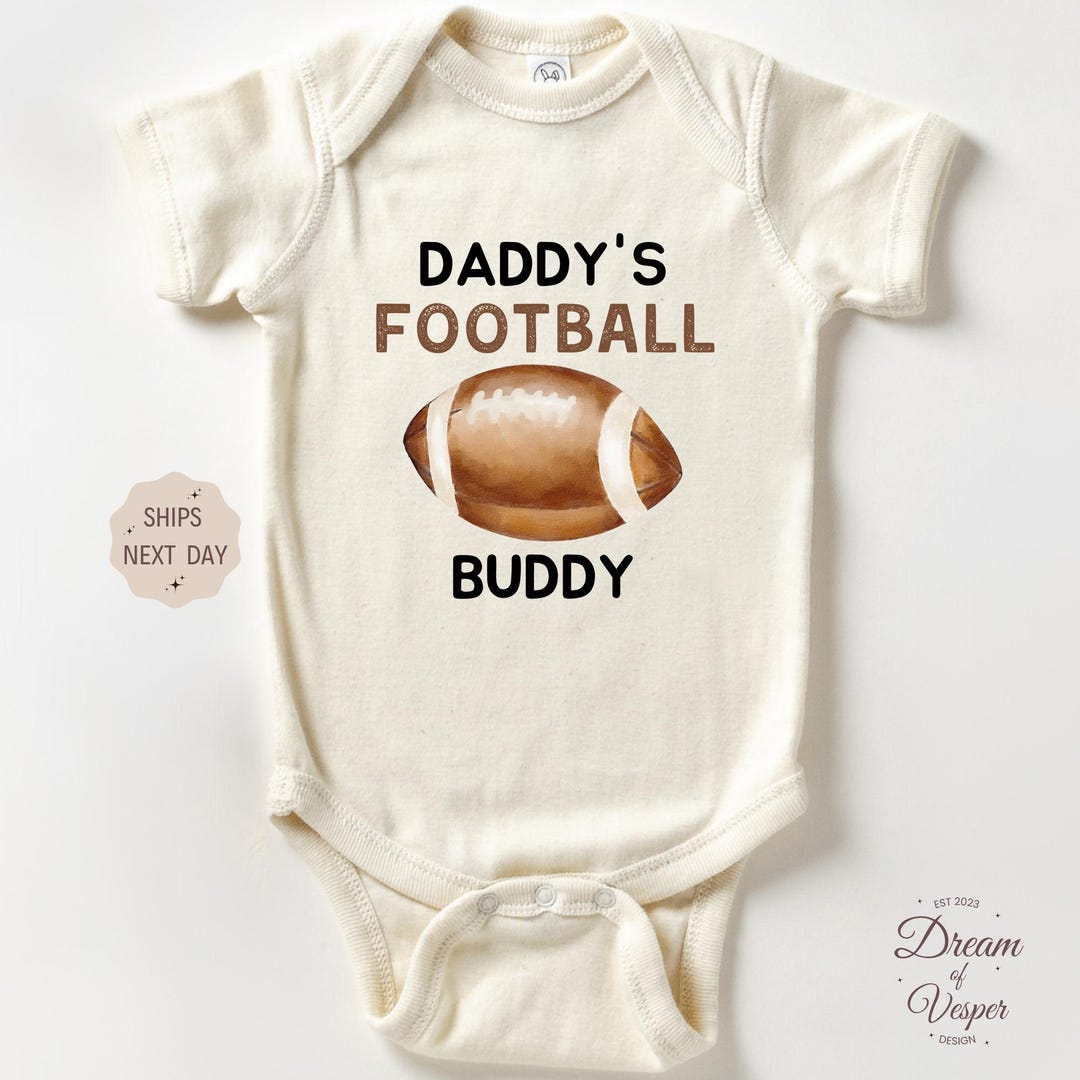 Daddy's Football Buddy Onesie®, Funny Sports Baby Bodysuit, Cute ...