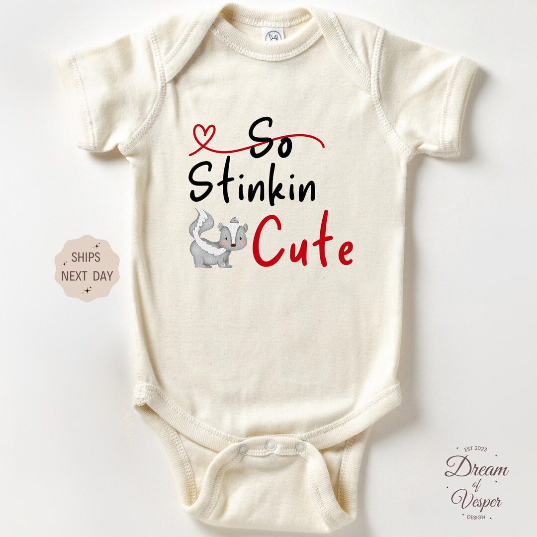 So Stinkin Cute Onesie®, Valentines Day Baby Bodysuit, Valentines Skunk ...