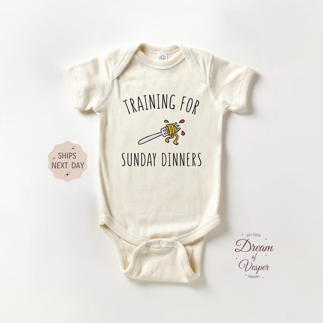 Training for Sunday Dinners Baby Onesie®, Italian Food Baby Bodysuit ...