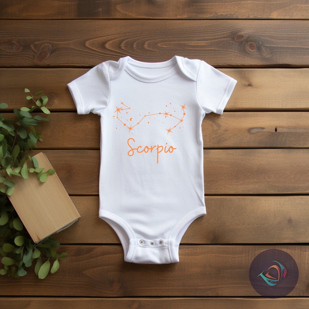 Scorpio Baby Onesie Cute Constellation Bodysuit Zodiac Baby Onesie ...