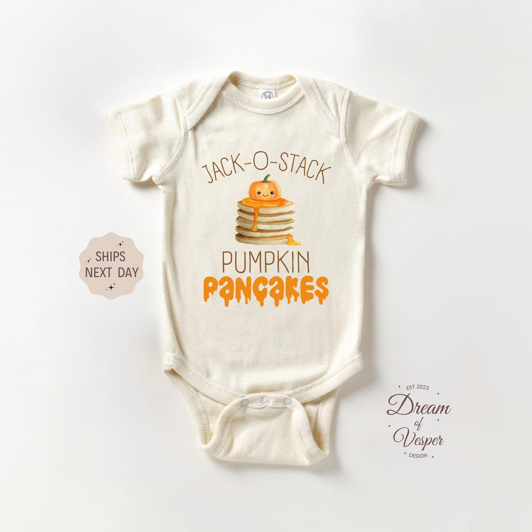 Jack-o-stack Pumpkin Pancakes Baby Onesie®, Funny Fall Baby Outfit ...