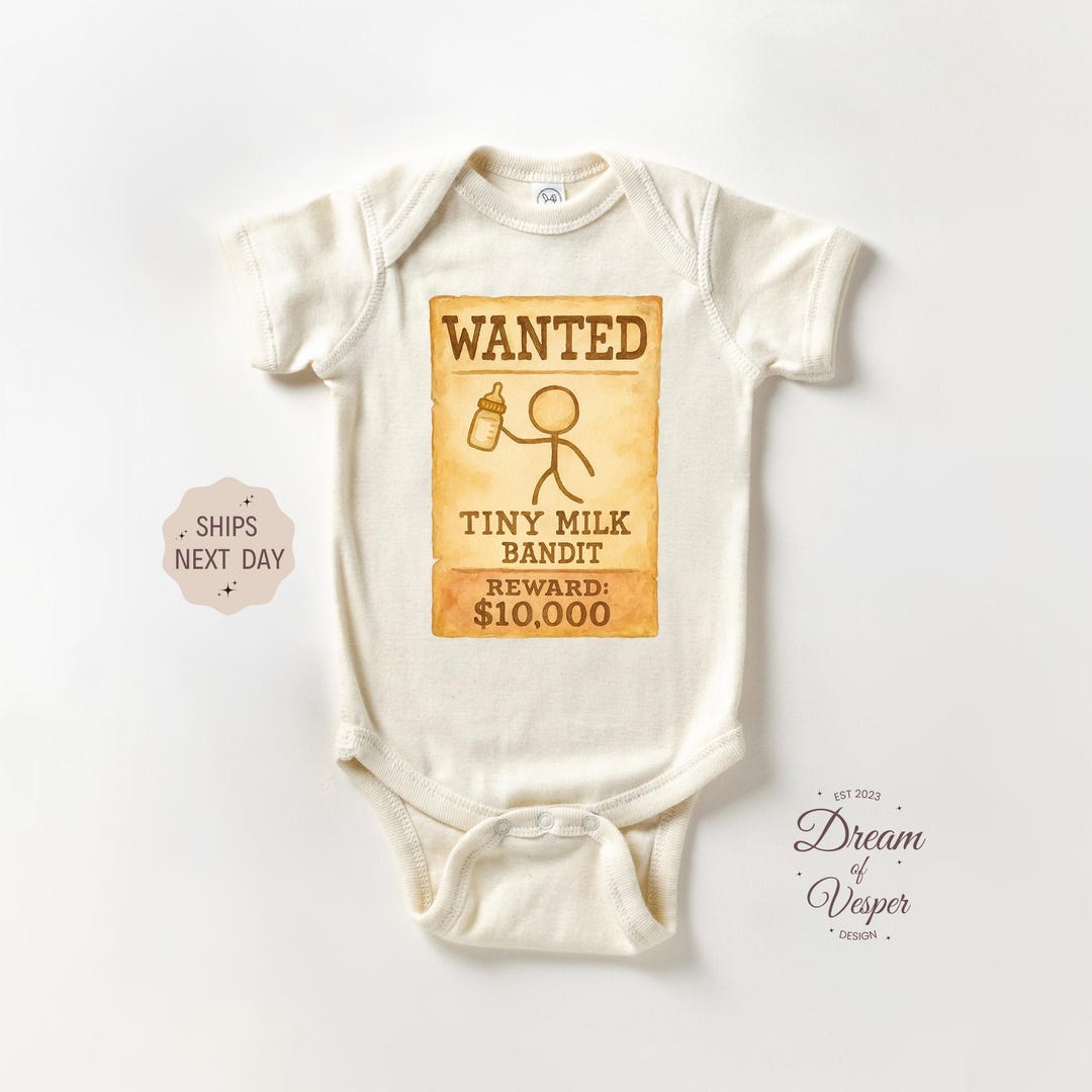 Tiny Milk Bandit Baby Onesie®, Wild West Baby Bodysuit, Funny Baby ...
