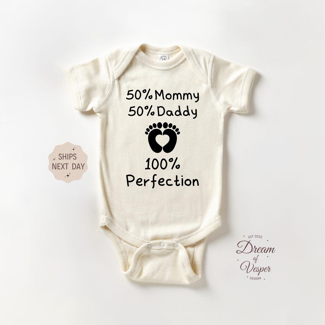50 Mommy 50 Daddy 100 Perfection Onesie®, New Parents Gift, Baby Shower ...