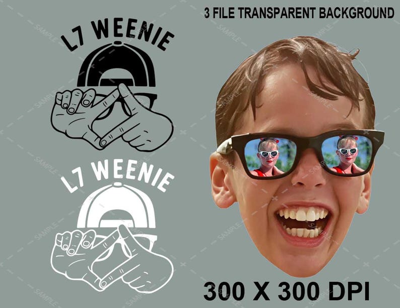 L-7 WENNIE PNG, Sandlot PNG File, Squint Digital File - Etsy
