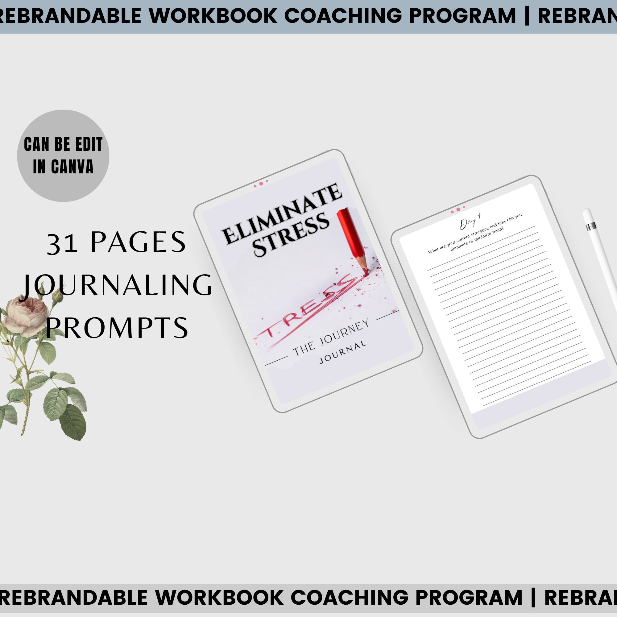 Self-care Journal, Eliminate Stress Journal, Mental Health Planner ...