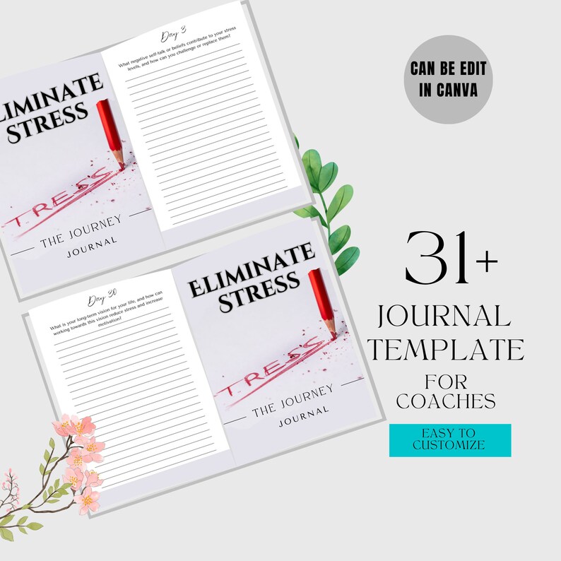 Self-care Journal, Eliminate Stress Journal, Mental Health Planner ...