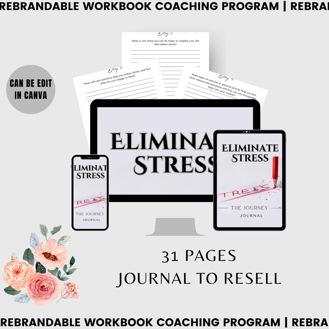 Self-care Journal, Eliminate Stress Journal, Mental Health Planner ...
