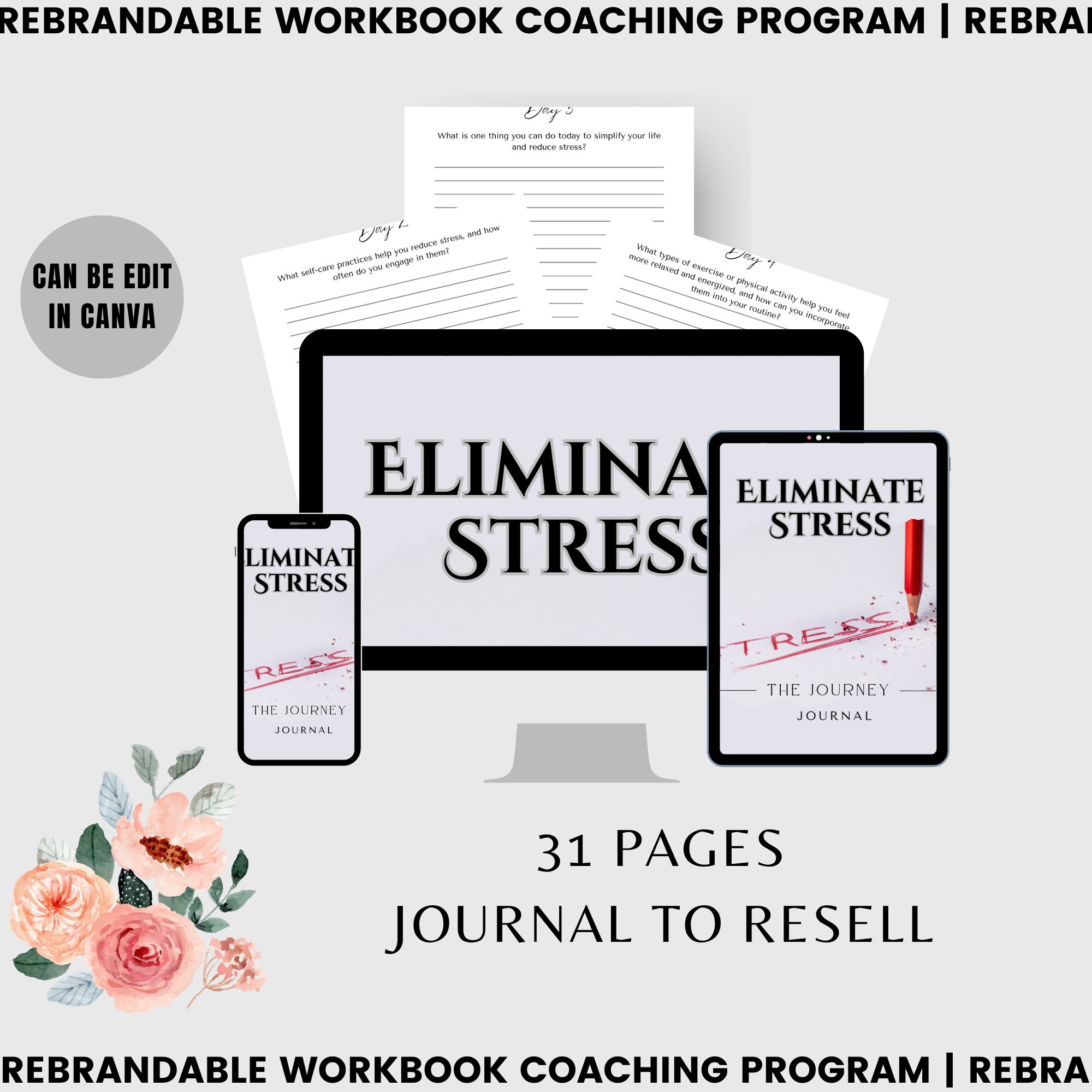 Self-care Journal, Eliminate Stress Journal, Mental Health Planner ...