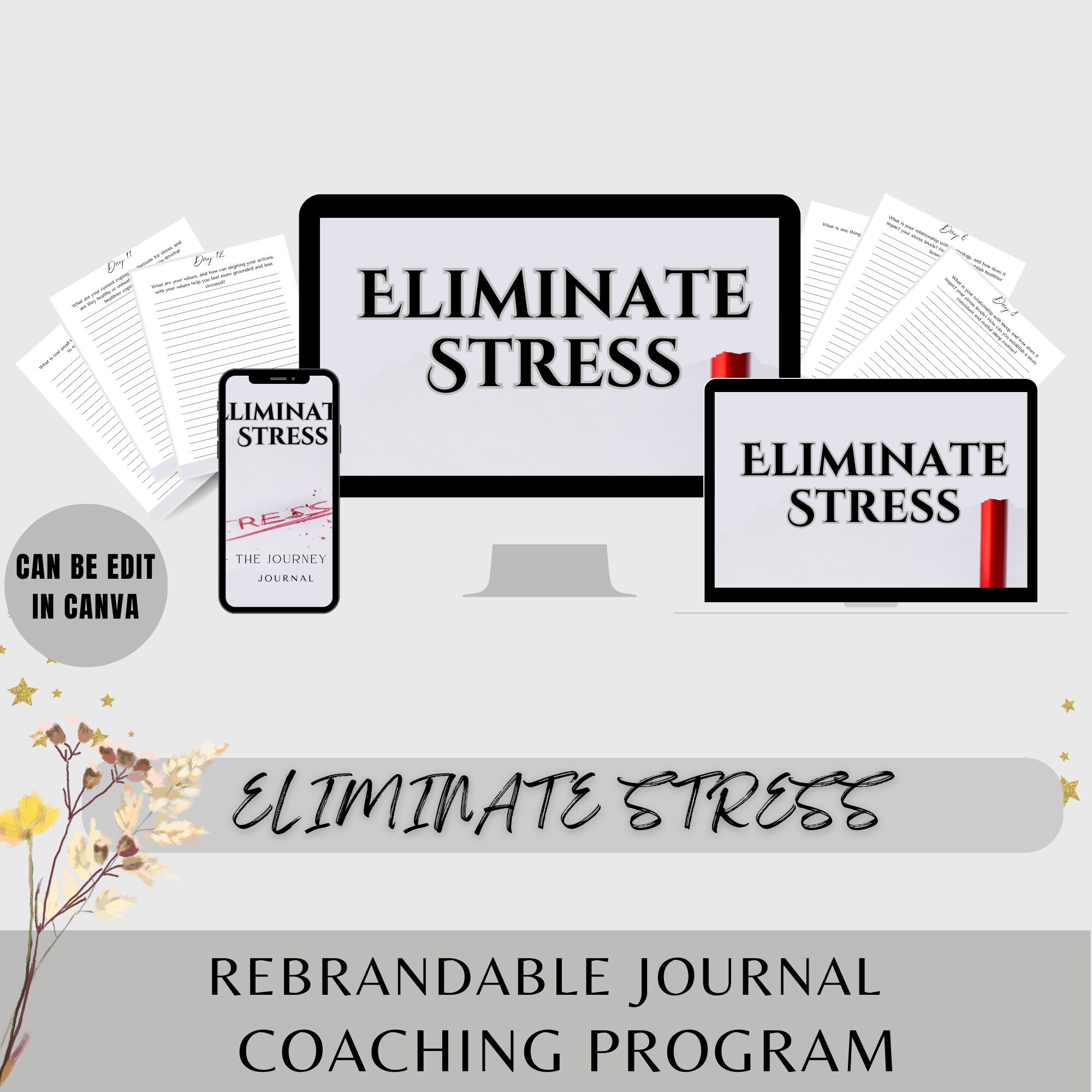 Self-care Journal, Eliminate Stress Journal, Mental Health Planner ...