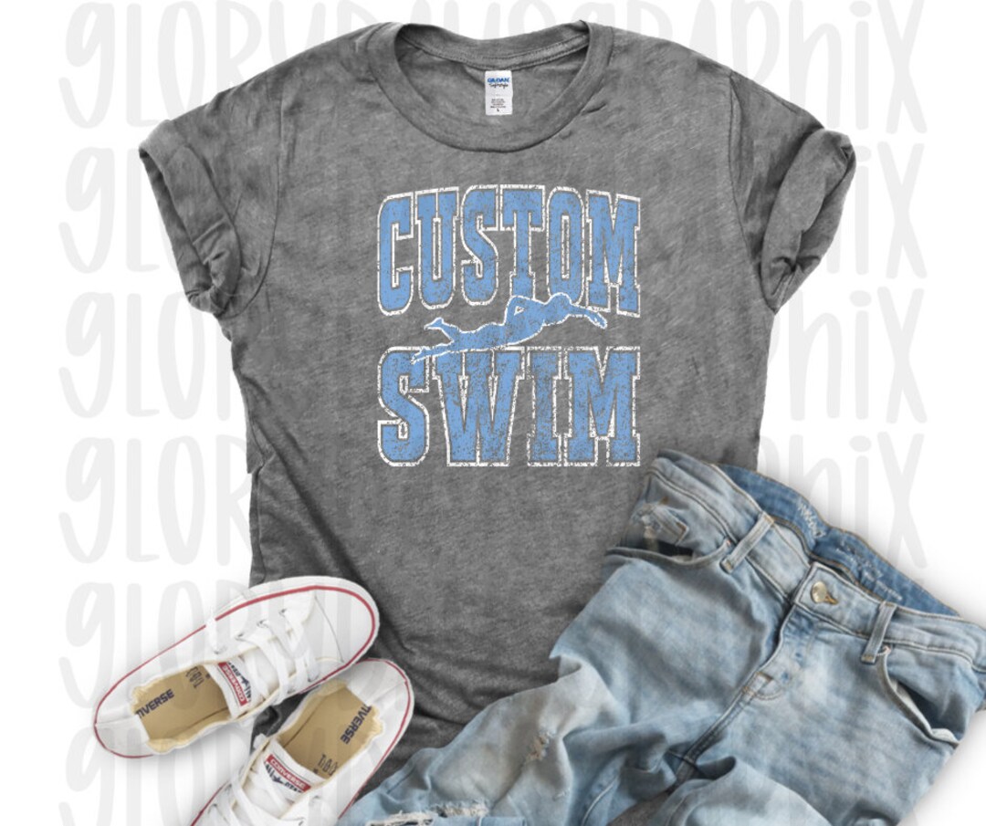 CUSTOM Swim Design, Team Digital Download, Vintage Spirit Wear, Custom ...