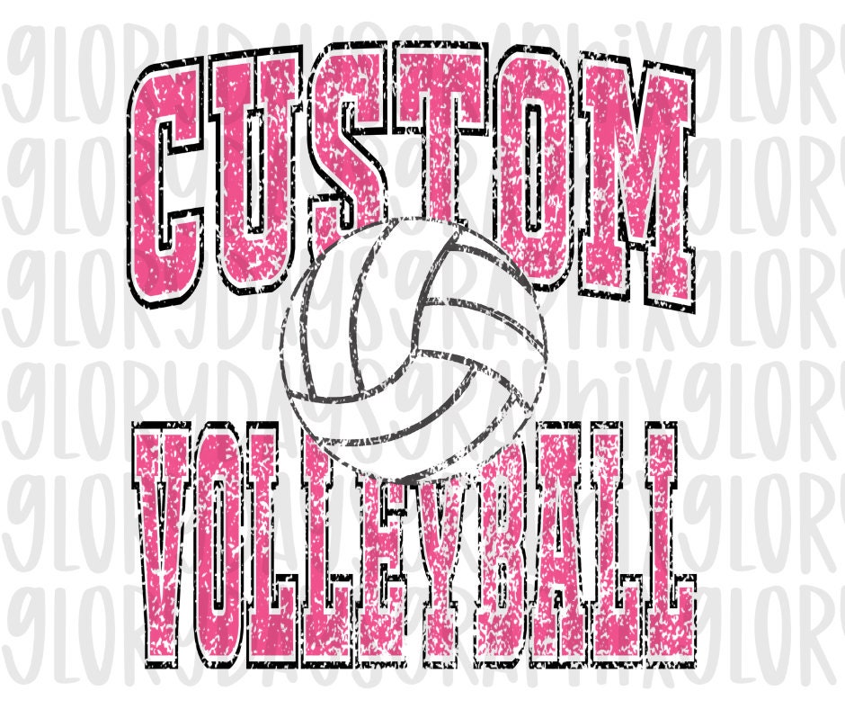 CUSTOM Volleyball Design, Team Digital Download, Vintage Spirit Wear ...
