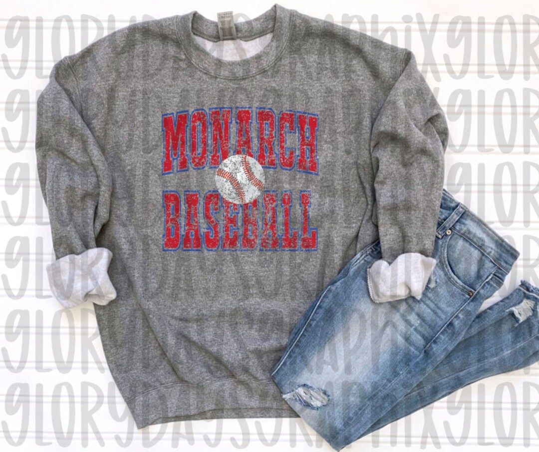 Monarch Baseball Design, Team Digital Download, Vintage Spirit Wear ...