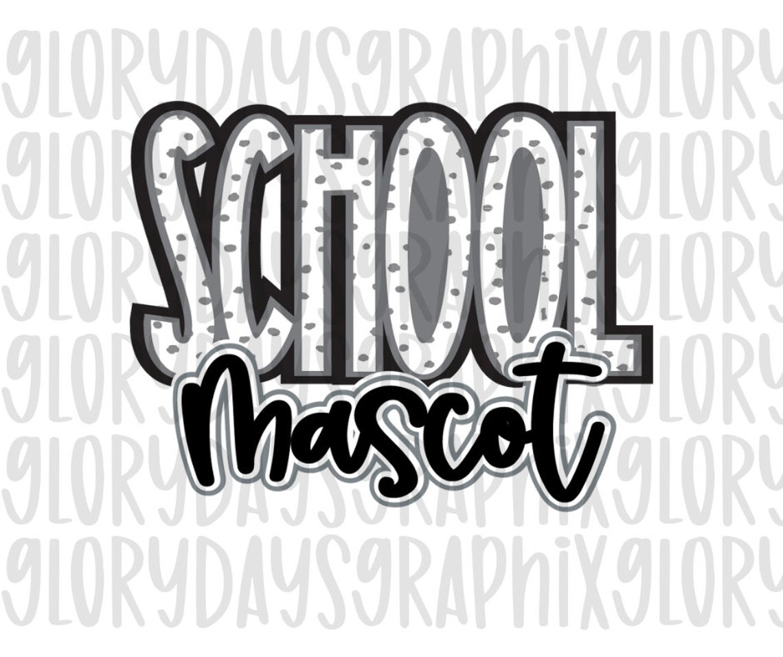 CUSTOM School and Mascot Design Polka Dot Script Team - Etsy