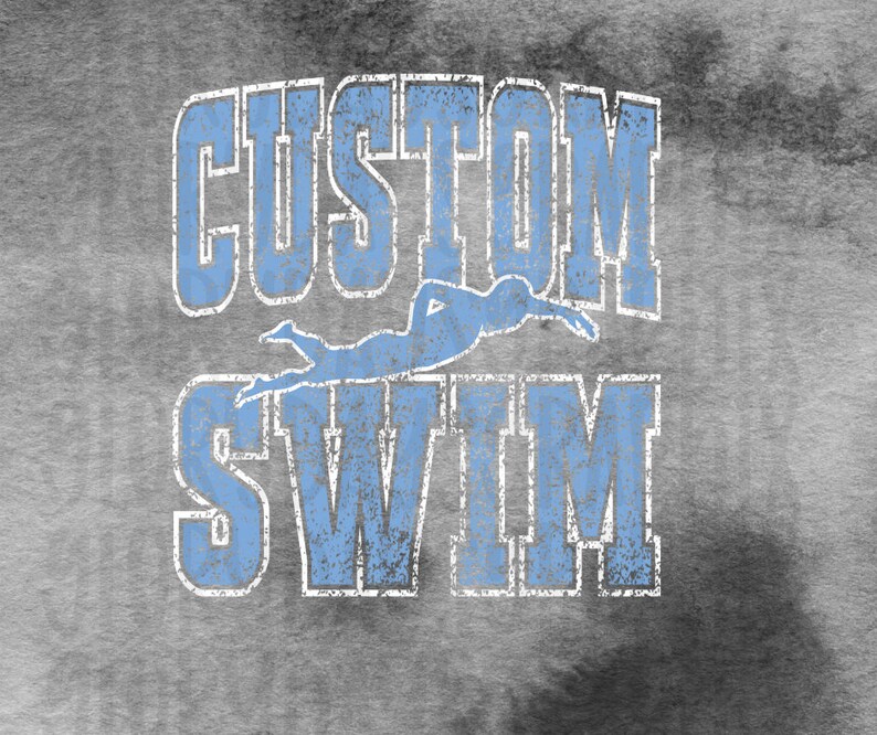 CUSTOM Swim Design, Team Digital Download, Vintage Spirit Wear, Custom ...
