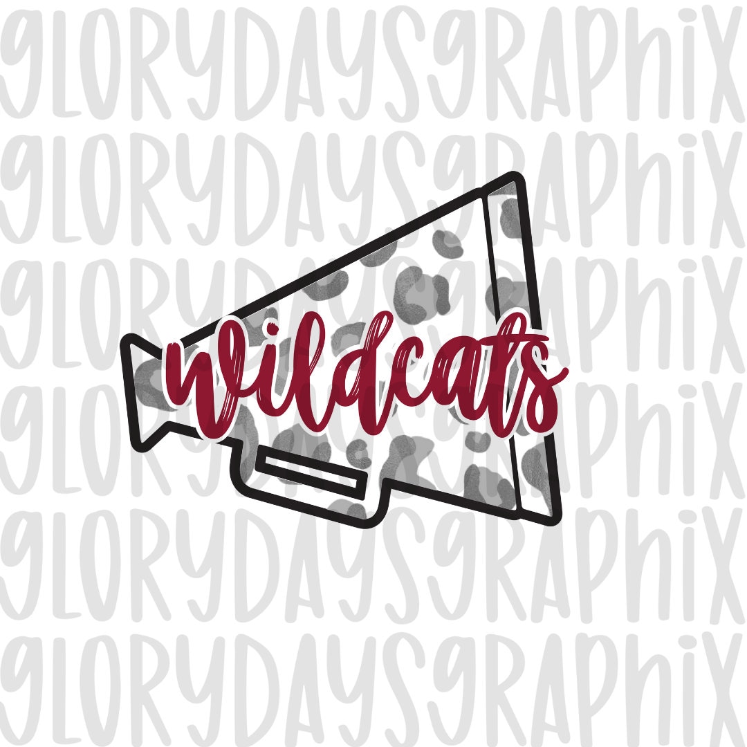 Leopard Cheer Megaphone With Mascot Design, Football Digital Download ...
