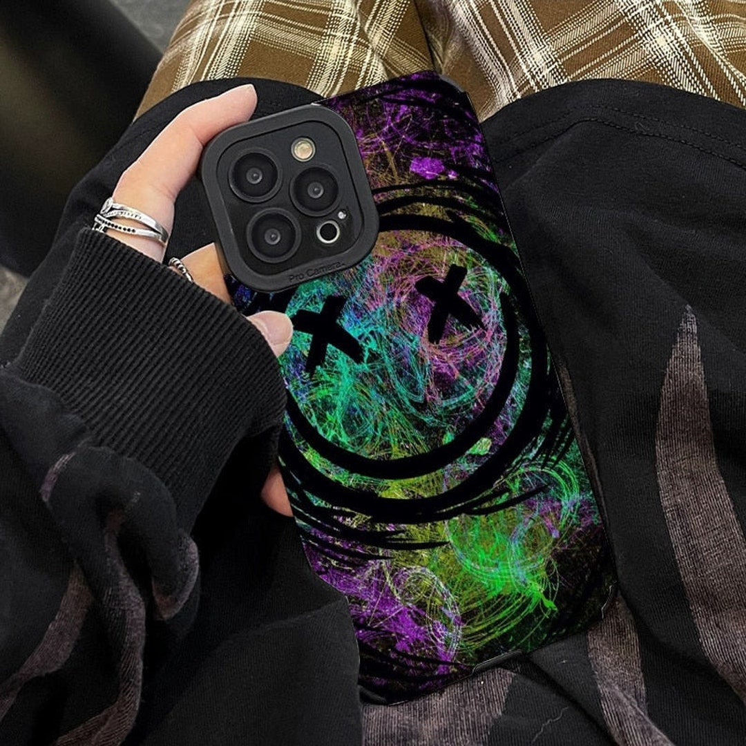 Cool Color Graffiti Smiley Face Phone Case for iPhone 14 11 12 13 Pro ...
