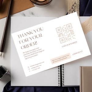 QR Code Thank You Card, Small Business Thank You Card Template ...