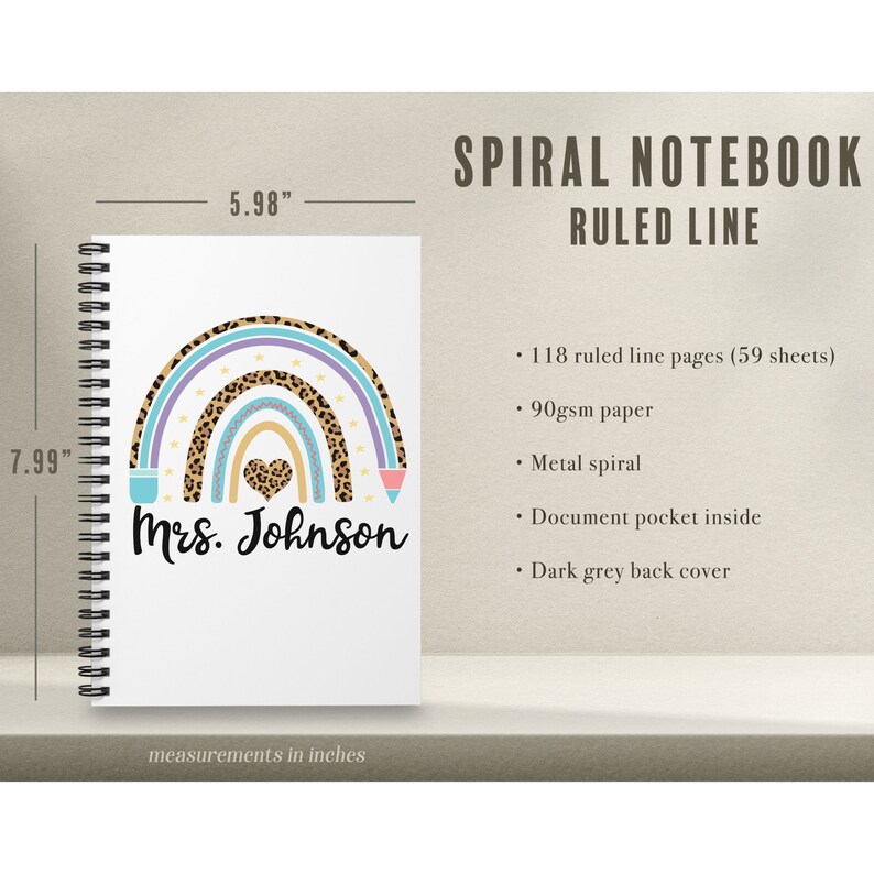 Personalized Teacher Notebook Gift Ideas Custom Name, Trendy Teacher ...