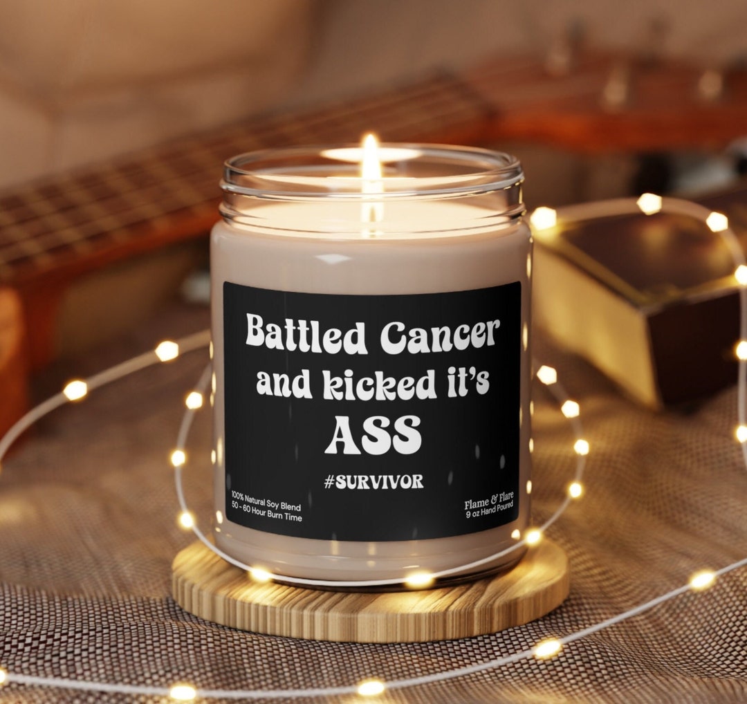 Cancer Survivor Candle, Kicked Cancers Ass, Cancer Survivor Gift, I ...