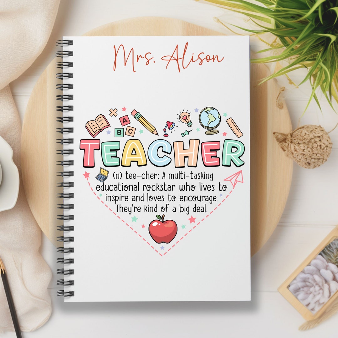 Custom Teacher Notebook Gift Ideas Personalize Trendy Retro Favorite ...