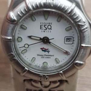 ESQ Esquire Swiss Quartz Ladies Dive Watch Water Resistant 100 Meters ...