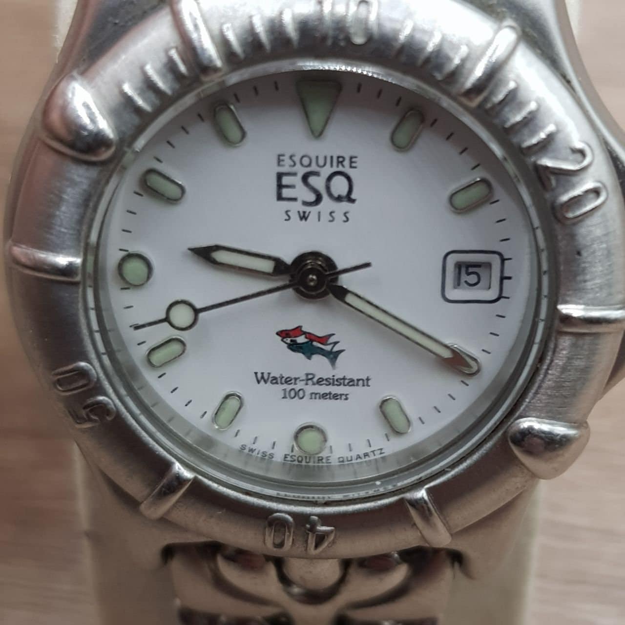 ESQ Esquire Swiss Quartz Ladies Dive Watch Water Resistant 100 Meters ...