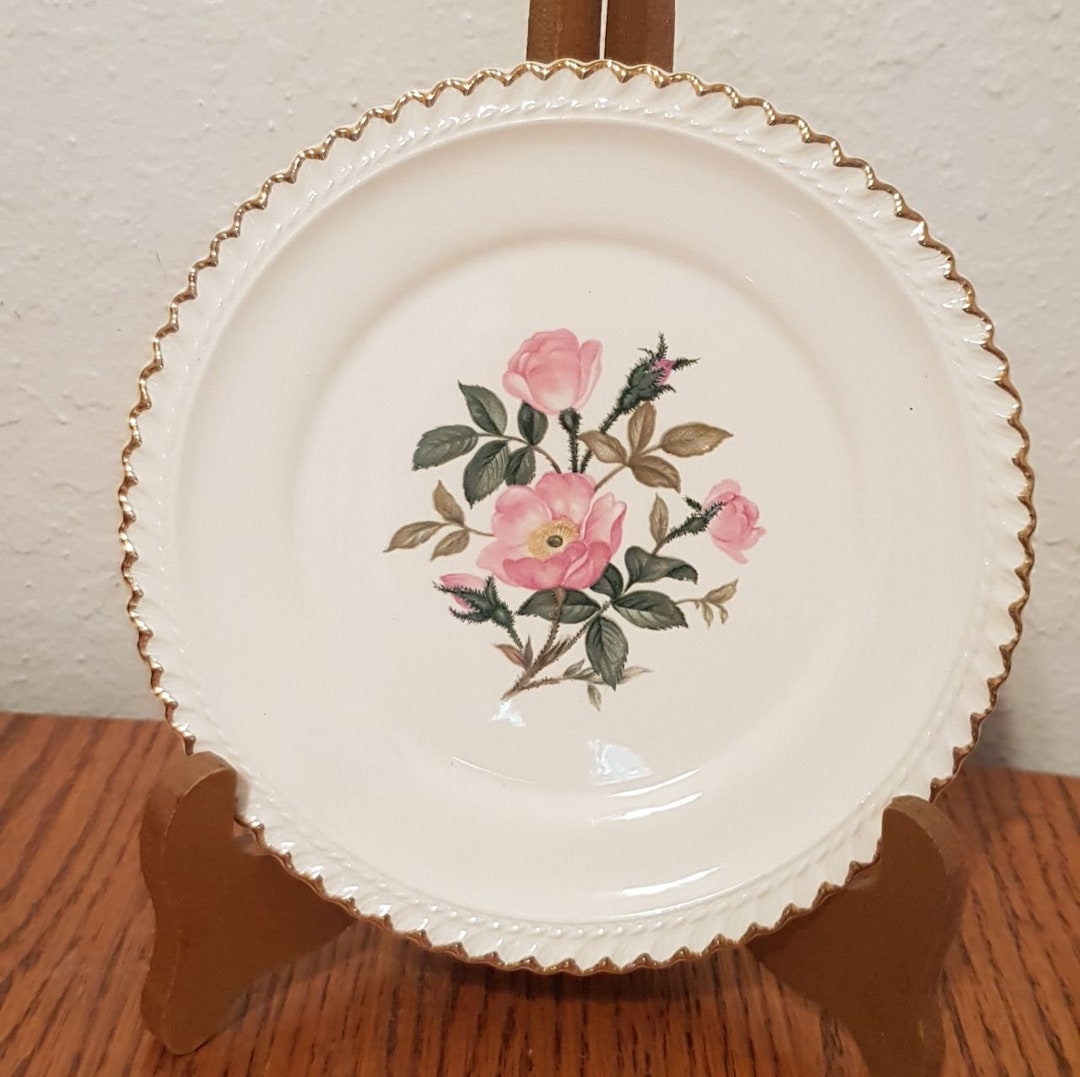 Harker Pottery Co. Vintage Dessert Plate Since 1840 22KT Gold Made in ...