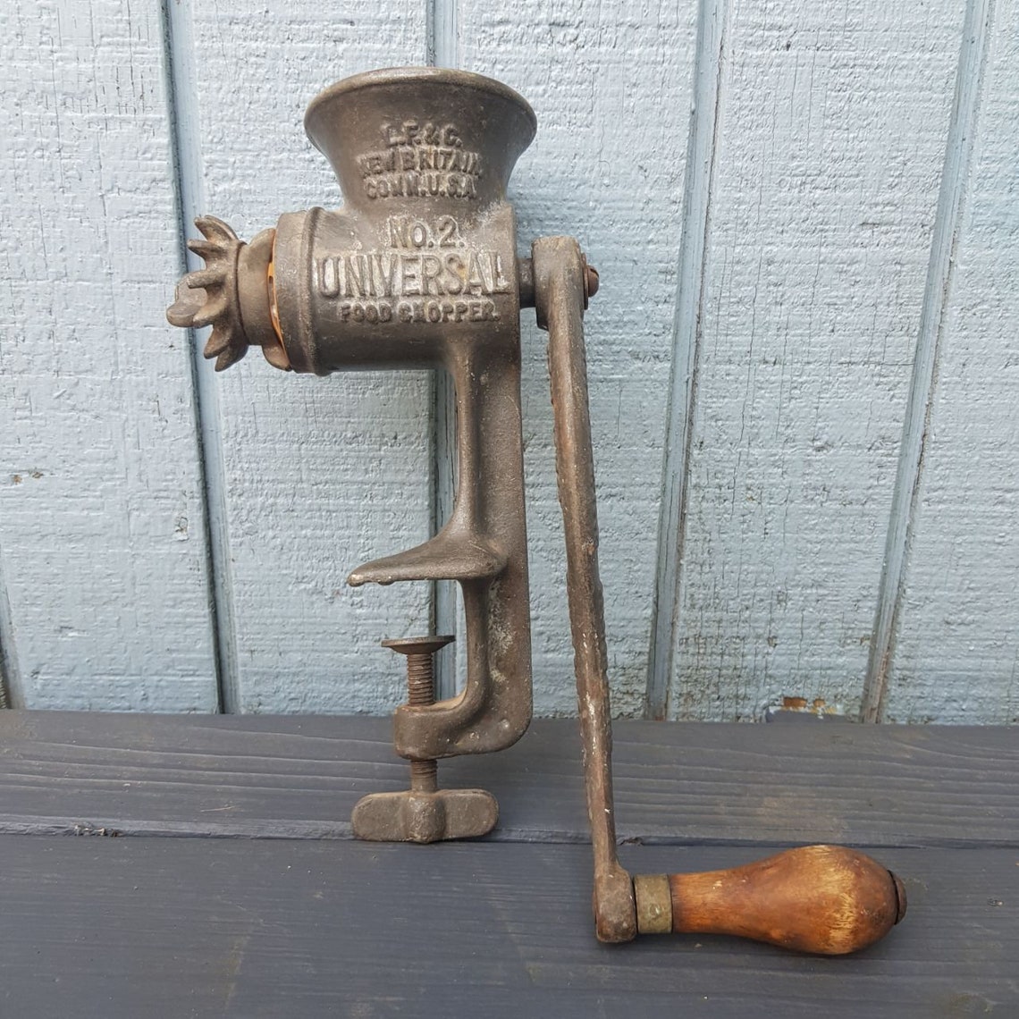 Universal No 2 Cast Iron Food Chopper Meat Grinder L.F.&C. New Britain ...