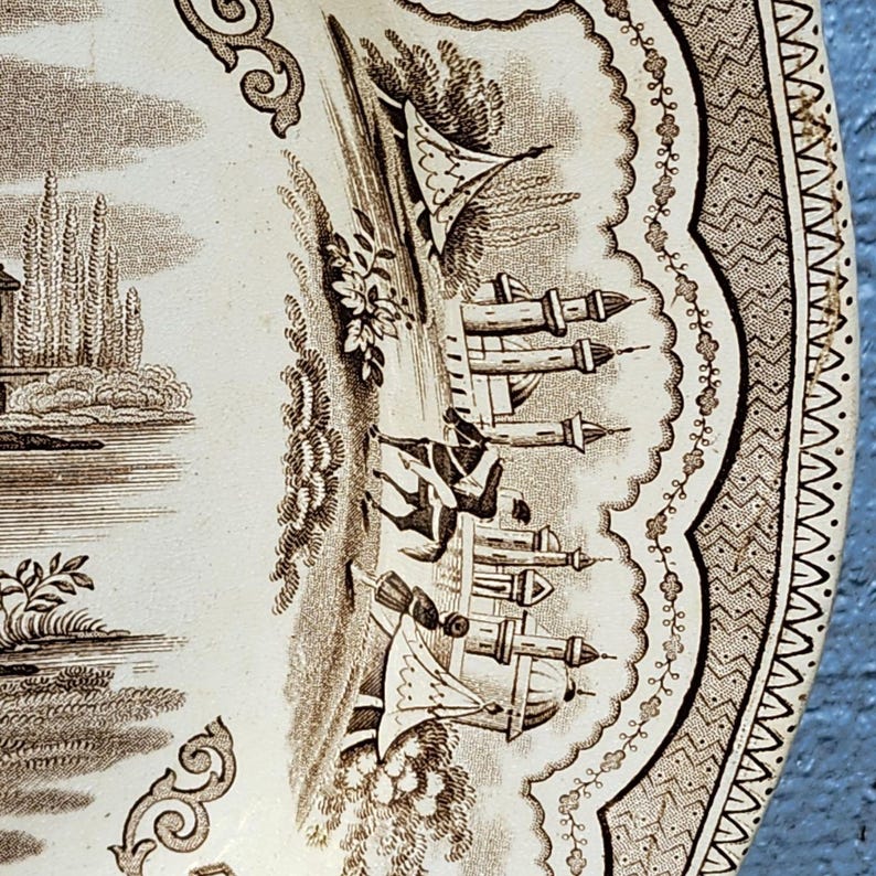Antique David Methven and Sons Damascus Scottish Transferware Platter ...