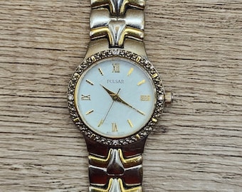 Pulsar Men's Gold Tone Quartz Wrist Watch - Etsy