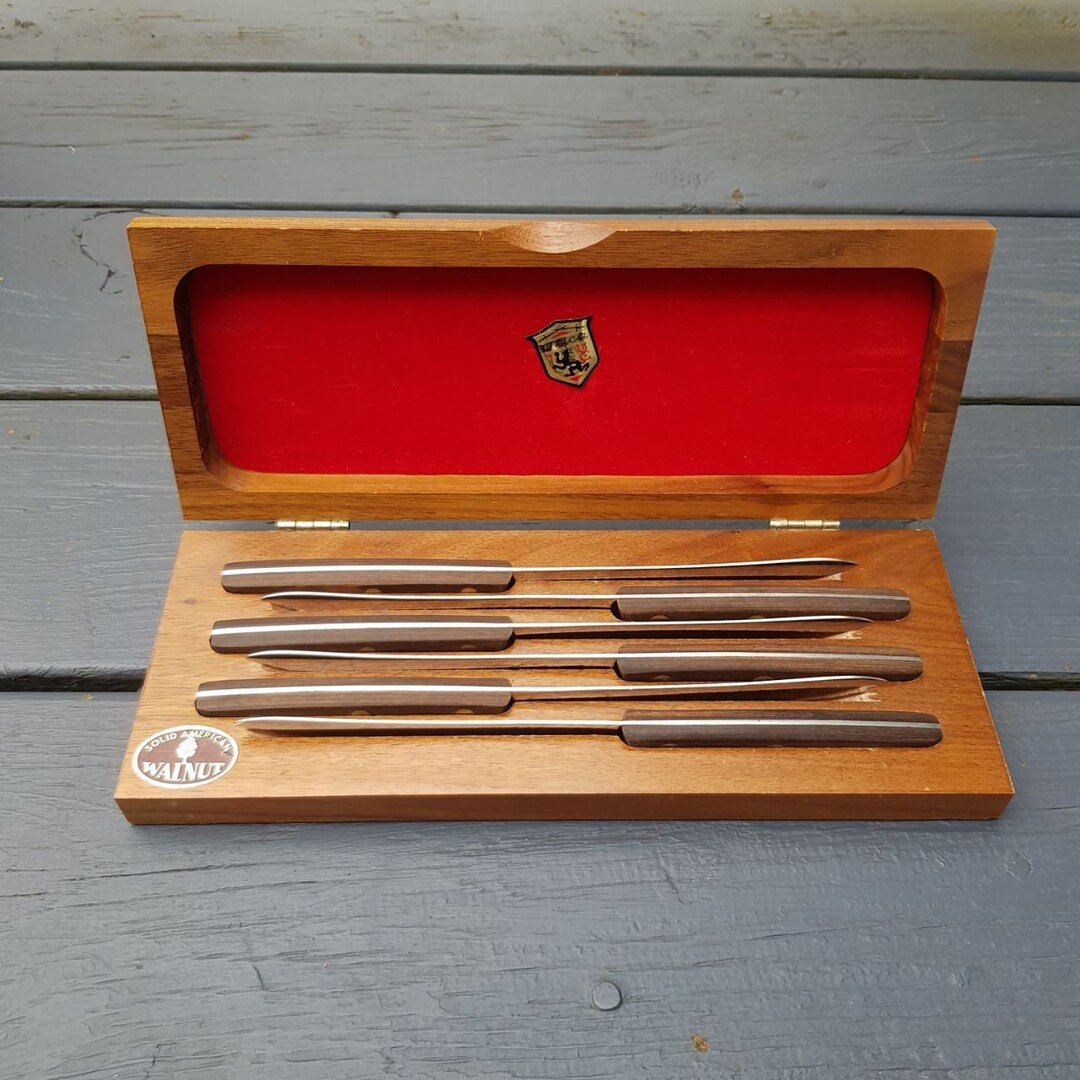 Utica Tungsten Kutmaster Stainless Steel Vintage Knives Set of 6 Pieces ...