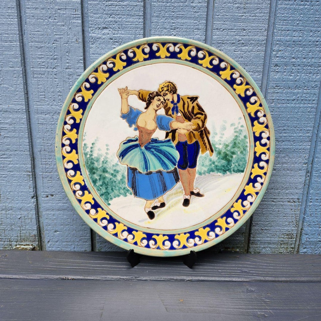 Antique Italian Large Round Platter or Wall Plate - Etsy