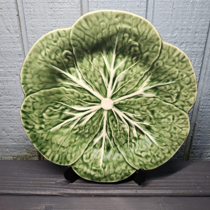 Bordallo Pinheiro Green Cabbage Plates - Etsy