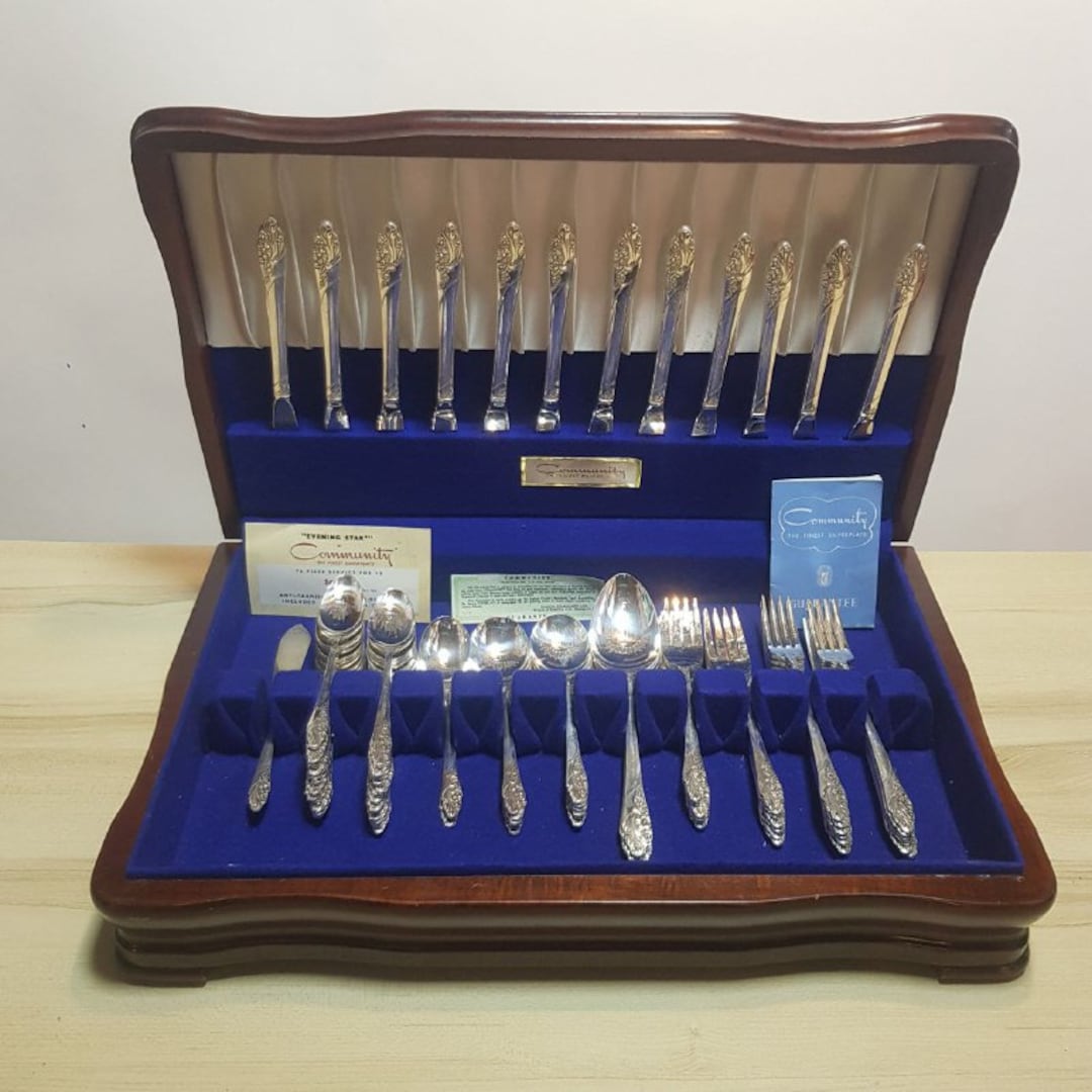 Oneida Community Evening Star Flatware Set of 78 Pieces in Original ...