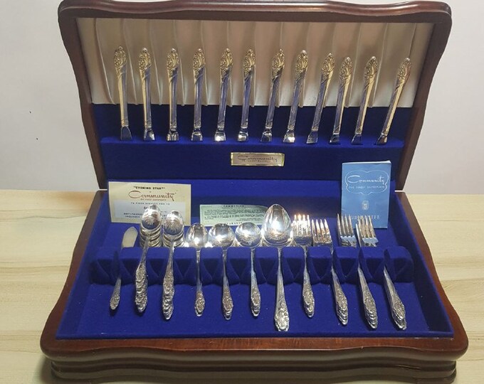 Oneida Community Evening Star Flatware Set of 78 Pieces in Original ...