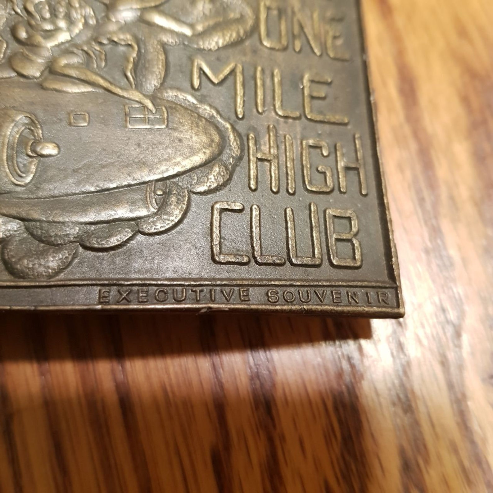 Lewis Buckle Active Member of the One Mile High Club Vintage Brass Belt ...